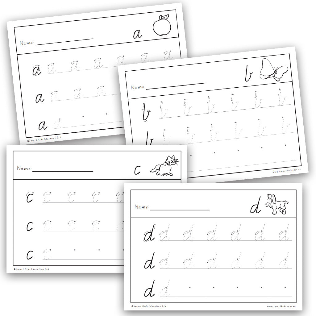 Worksheets Cursive Handwriting Fonts